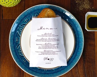 Wedding Menu Bag - Etsy