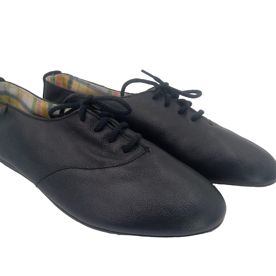 Vintage GH Bass Black Leather Lace up Shoes Womens 11 Jazz 80s USA ...
