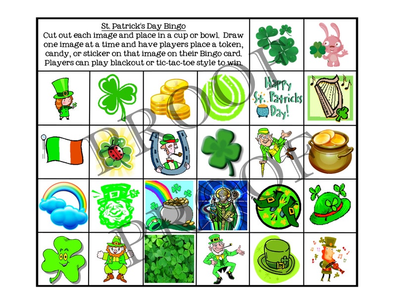 St. Patrick's Day Bingo Game - Etsy