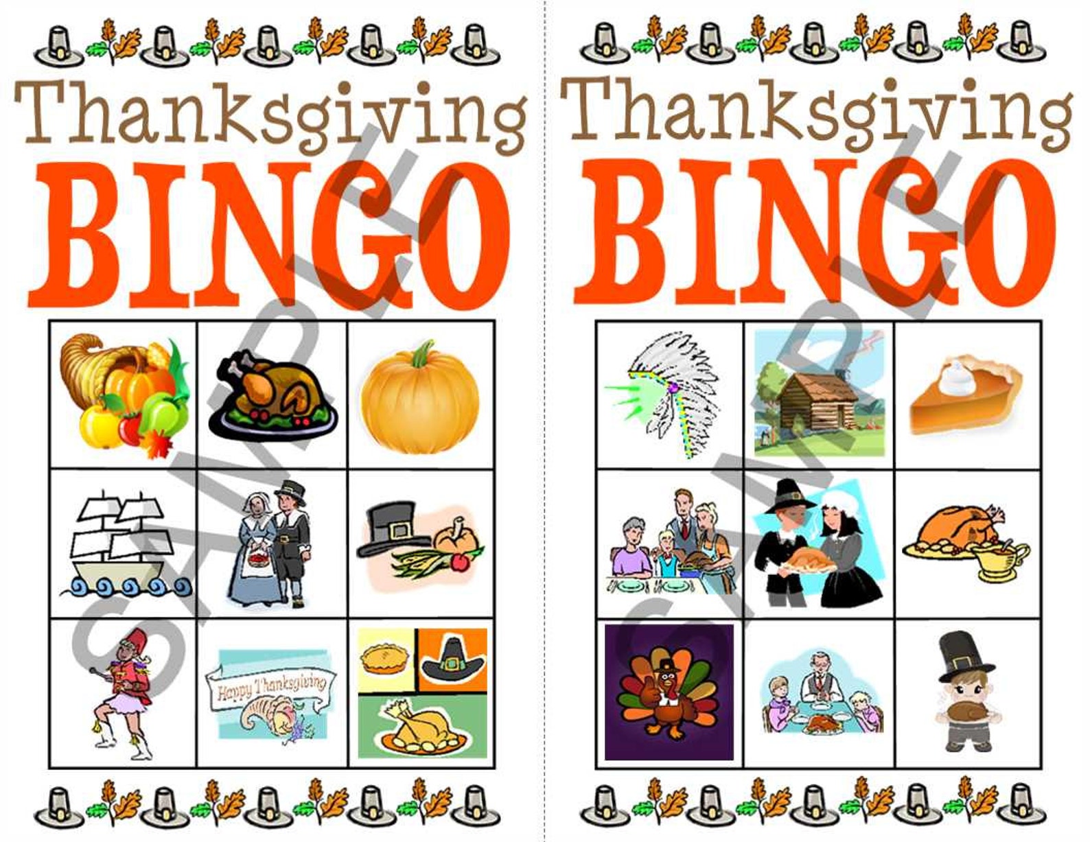 Thanksgiving Bingo - Etsy