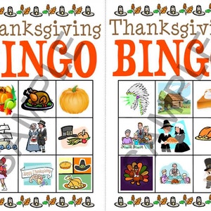 Thanksgiving Bingo - Etsy