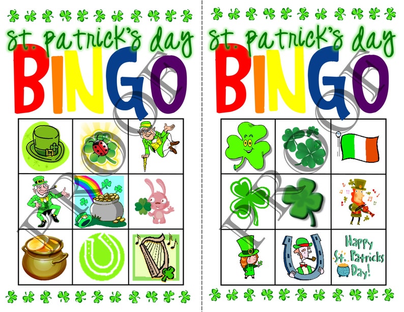 Jeu de Bingo pour le jour de Saint Patrick - Etsy France