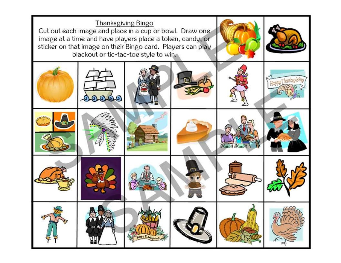 Thanksgiving Bingo - Etsy