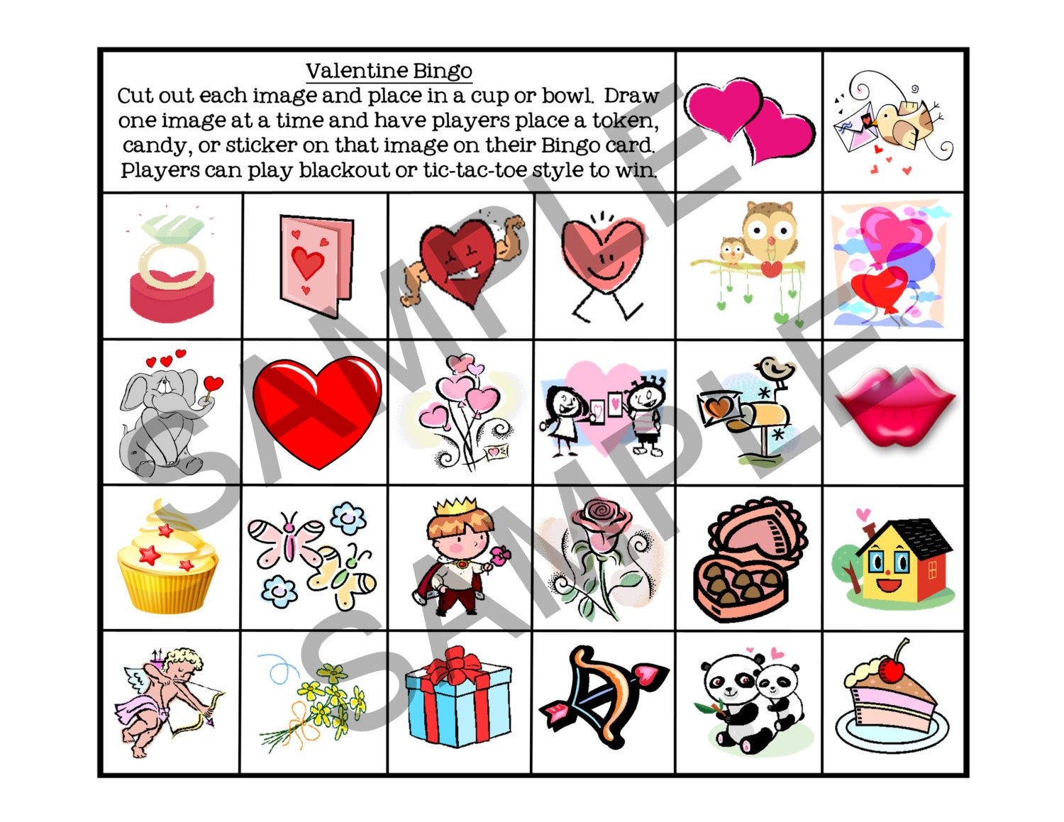 Juego de Bingo de San Valentín - Etsy España