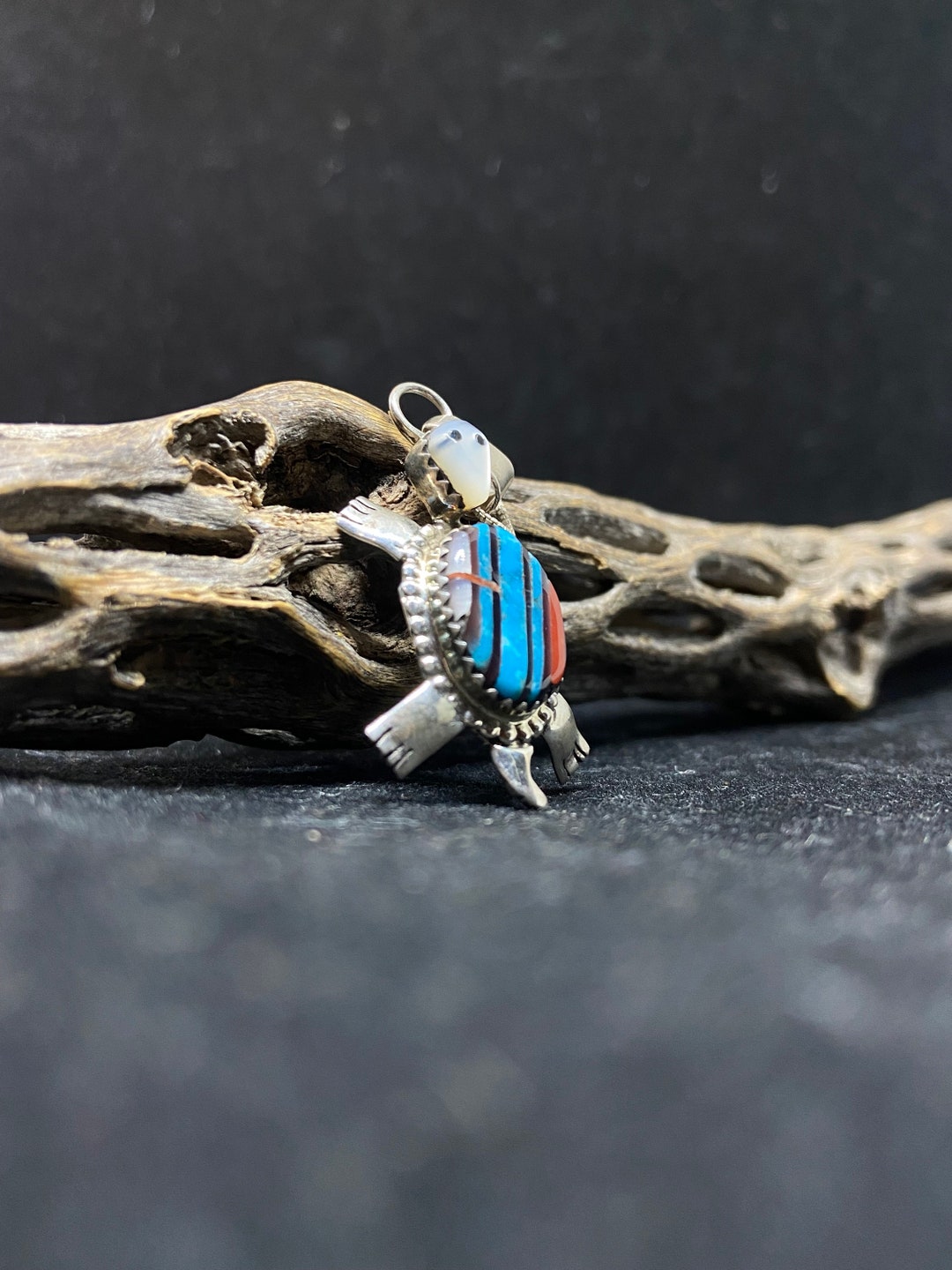 Native American Zuni Inlay Multicolor / Multi Stone Mother of Pearl ...