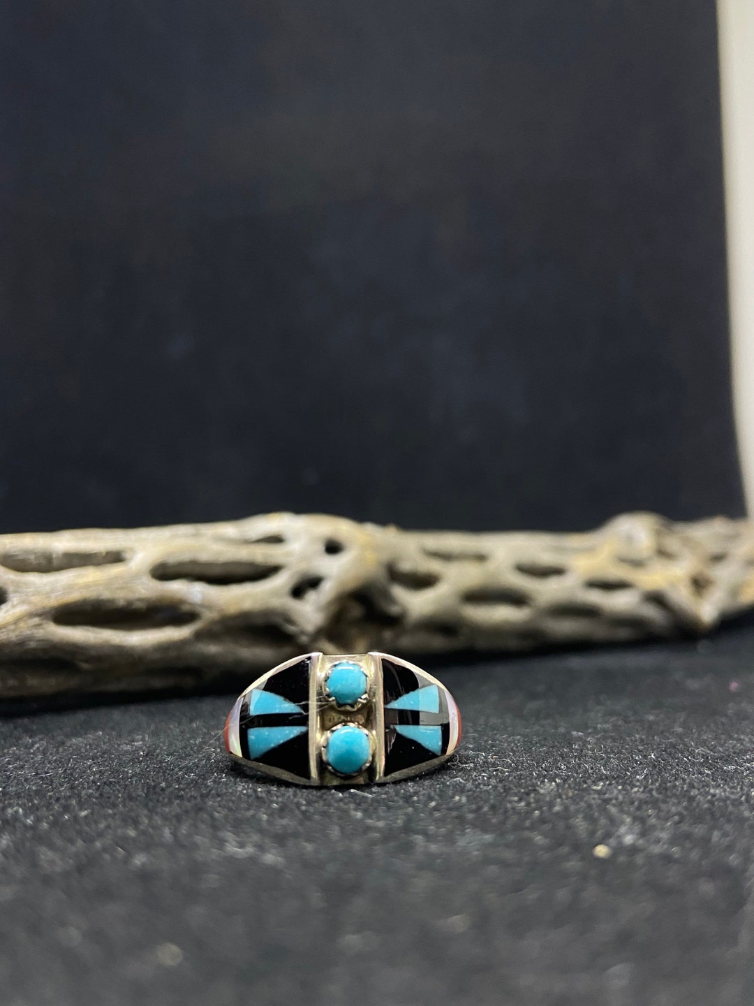 Handmade Native American Zuni Inlay Multicolor / Multi Stone Sleeping ...