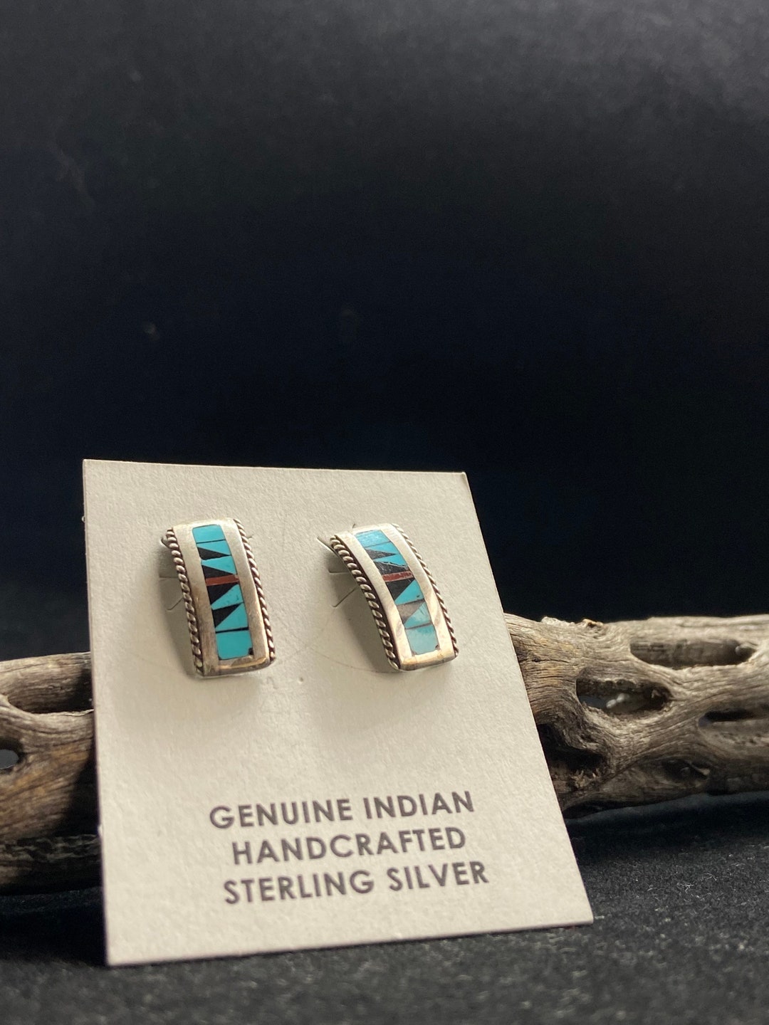 Handmade Native American Zuni Inlay Multi Color / Multi Stone Sleeping ...