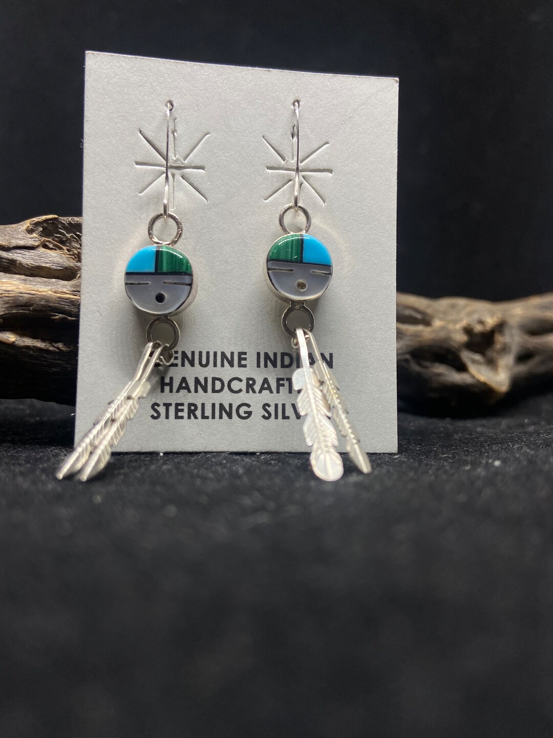 Handmade Native American Zuni Inlay Jet , Sleeping Beauty Turquoise ...