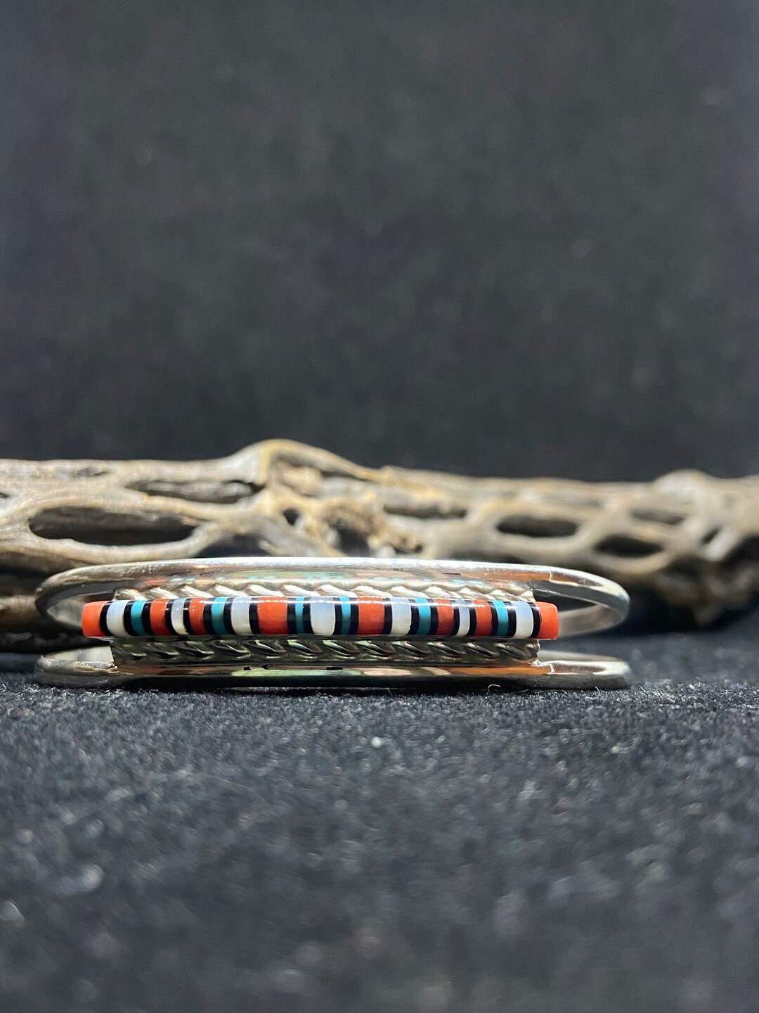 Handmade Native American Zuni Inlay Multi Stone / Multicolor Turquoise ...