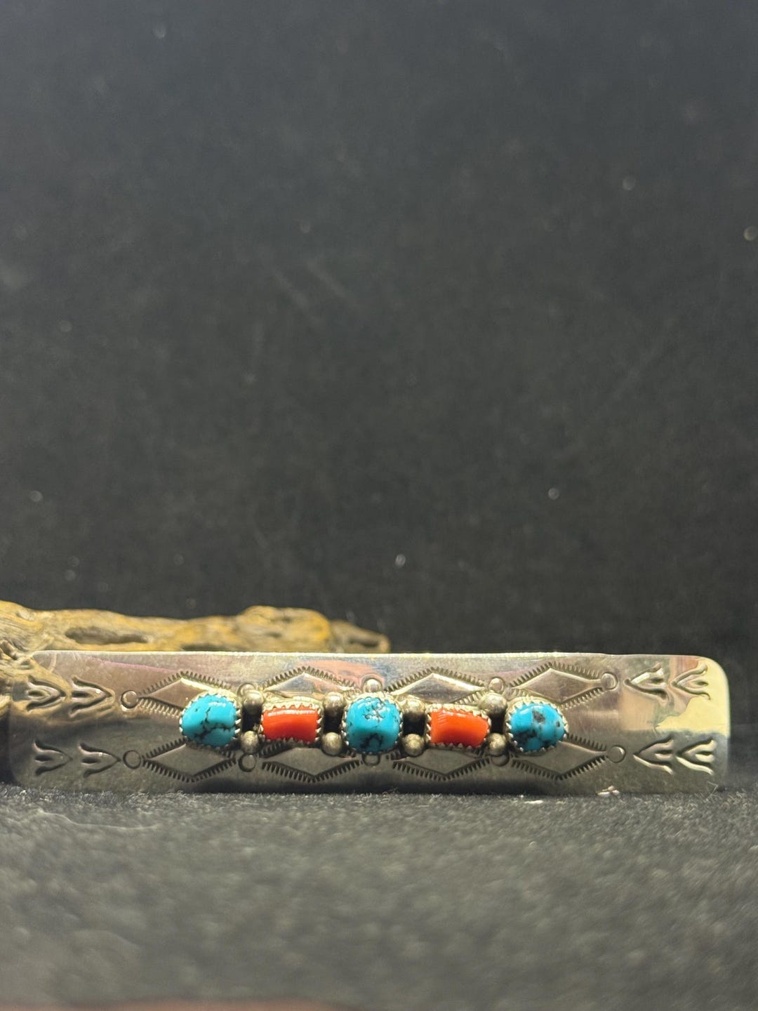 Handmade Native American Navajo King Man Turquoise and Ox Blood Coral ...