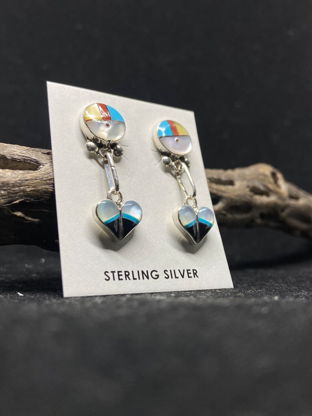 Handmade Native American Zuni Inlay Multicolor / Multi Stone Zuni Sun ...