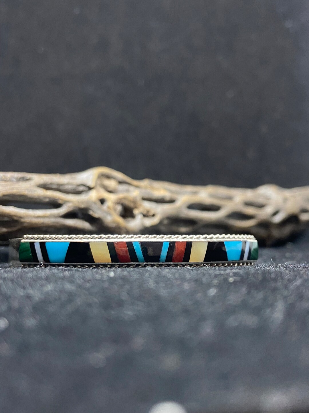 Handmade Native American Zuni Inlay Multi Stone / Multicolor Turquoise ...