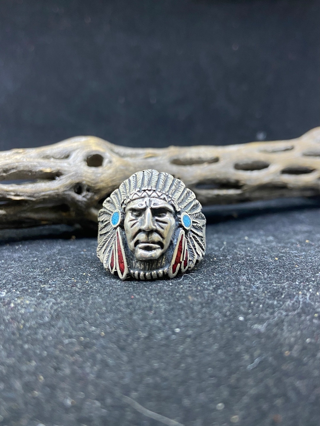 Handmade Native American Navajo Chip Inlay Sleeping Beauty Turquoise ...