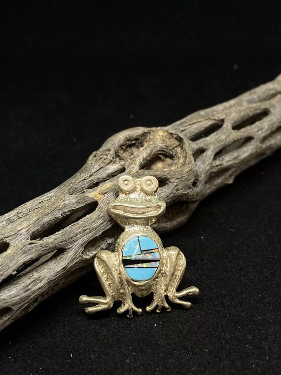 Handmade Native American Zuni Inlay Frog Sleeping Beauty | Etsy