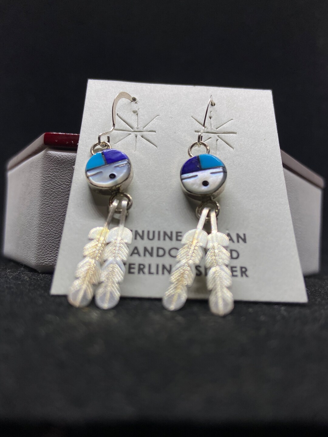 Handmade Native American Zuni Inlay Jet , Sleeping Beauty Turquoise ...