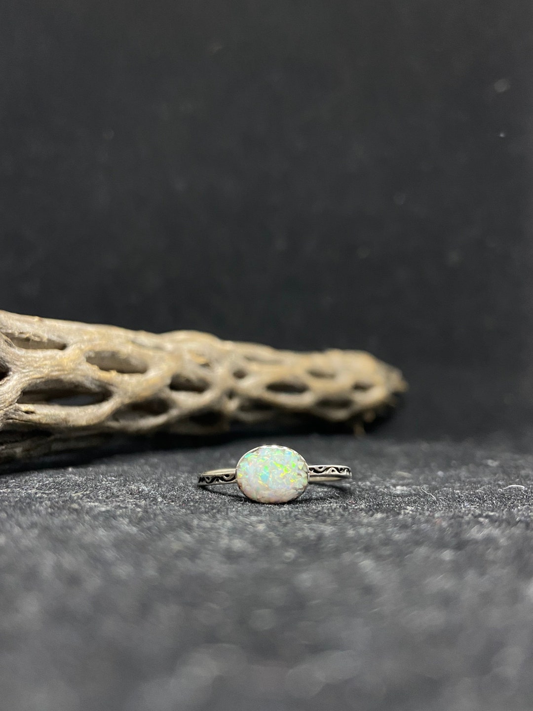 Handmade Native American Navajo White Fire Opal Sterling Silver Ring ...