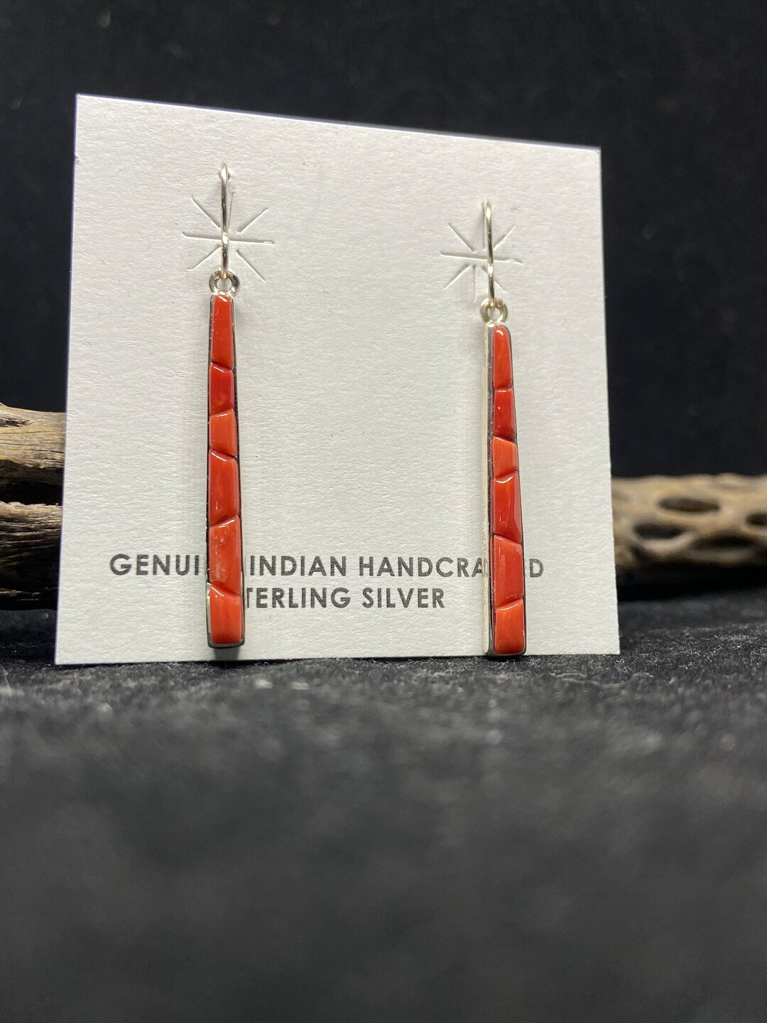 Handmade Native American Navajo Raised Inlay Ox Blood Coral - Etsy