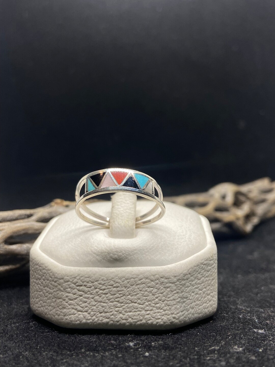 Handmade Native American Zuni Inlay Multicolor / Multi Stone Turquoise ...