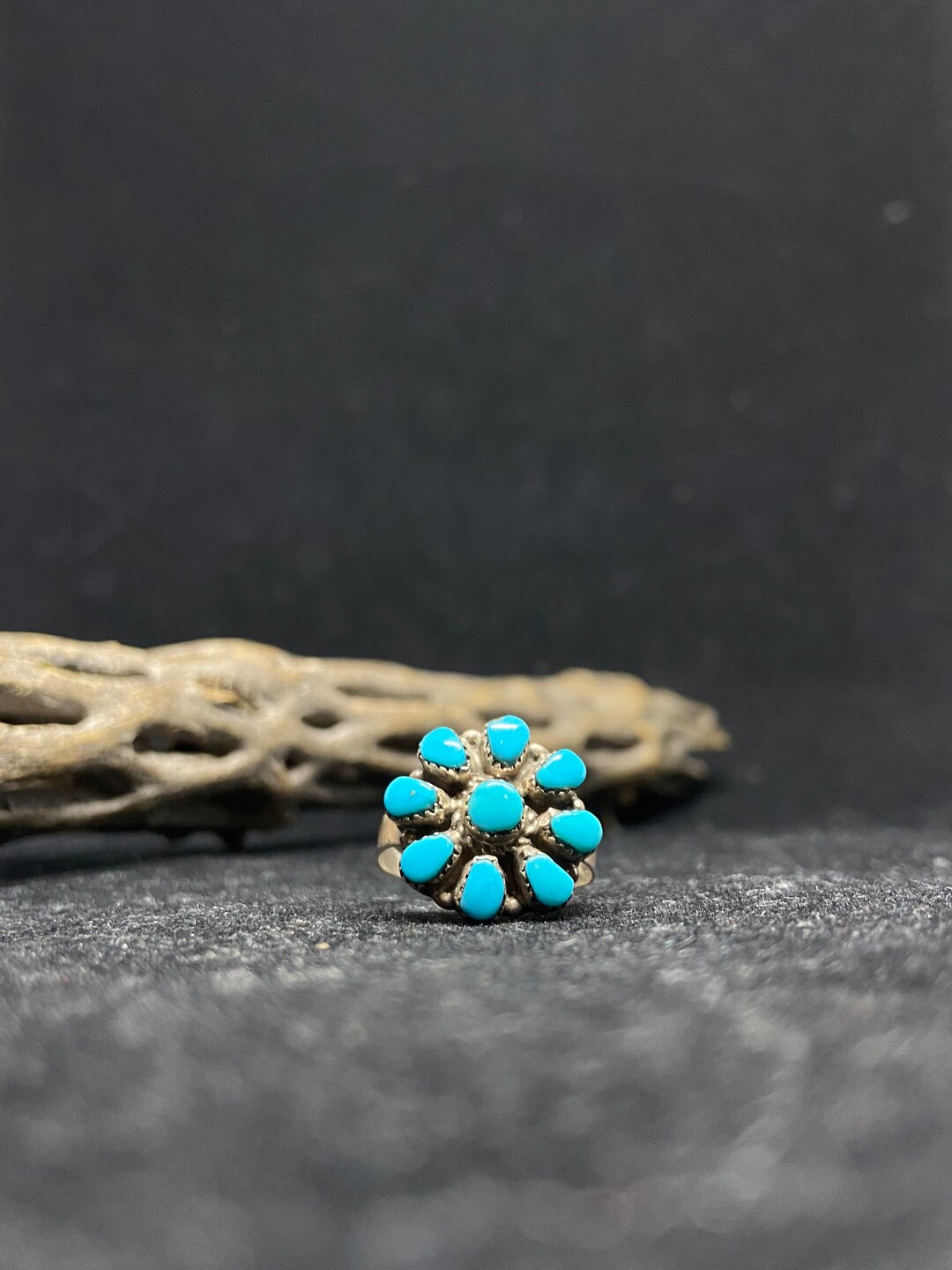 Handmade Native American Zuni Sleeping Beauty Turquoise Sterling Silver ...
