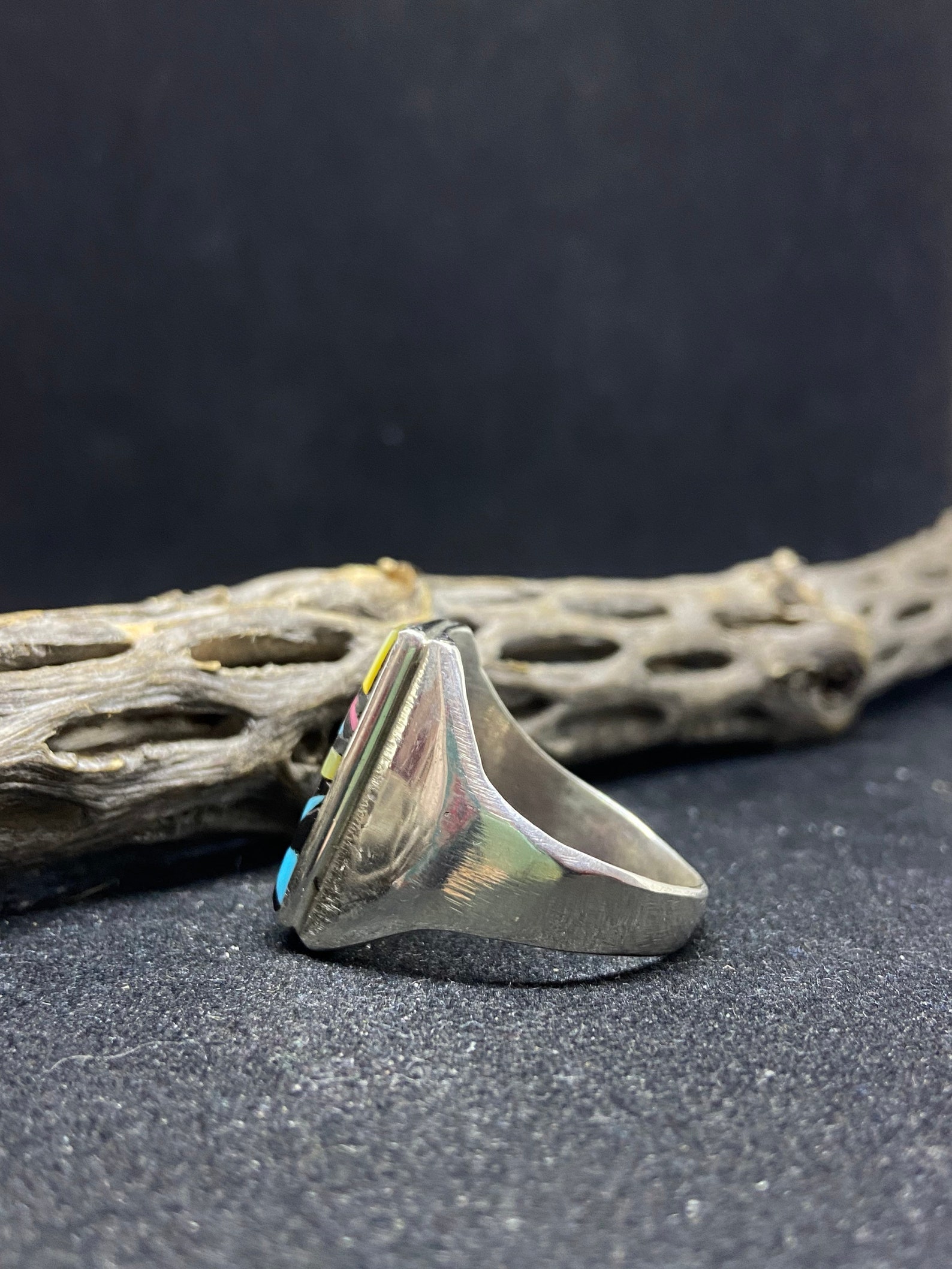 Native American Zuni Inlay Multi Color / Multi Stone Coral & - Etsy