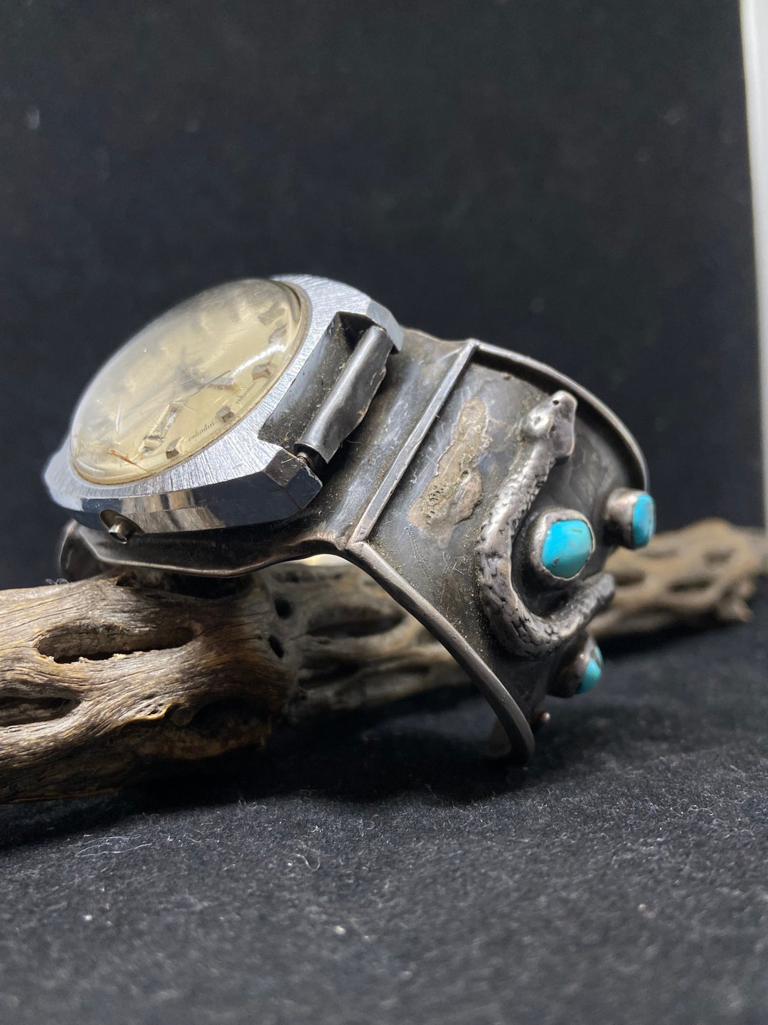 Handmade Native American Navajo Vintage King Man Turquoise Sterling ...