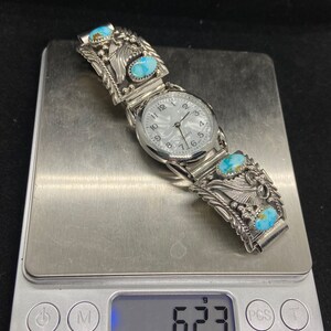 Handmade Native American Navajo Sonoran Gold Turquoise Sterling Silver ...