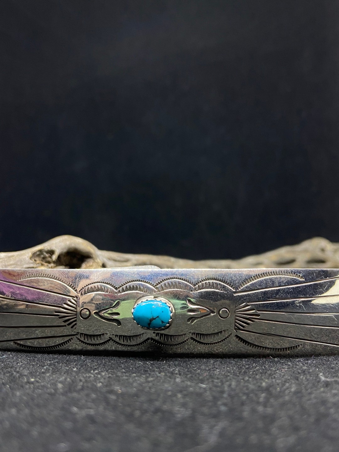 Handmade Native American Navajo King Man Turquoise Sterling Silver Hair ...