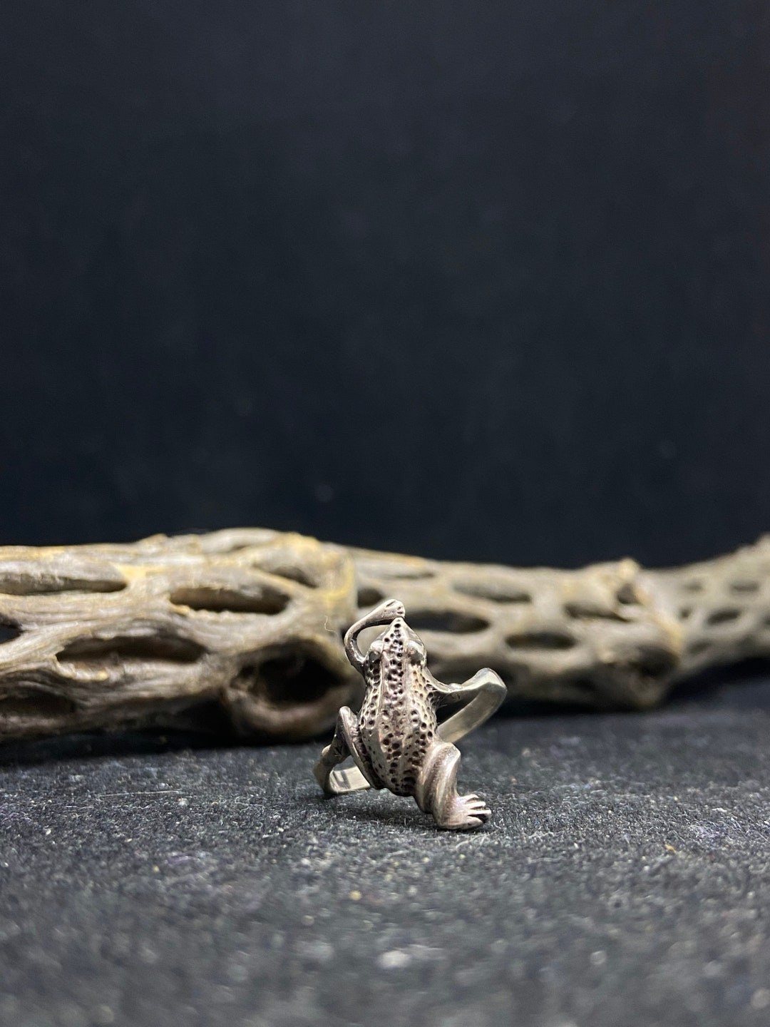 Handmade Native American Navajo Plain Sterling Silver Frog Ring Size 7. ...