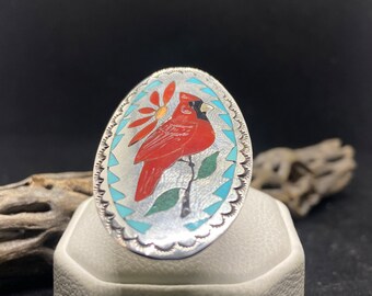 Zuni Cardinal Ring - Etsy