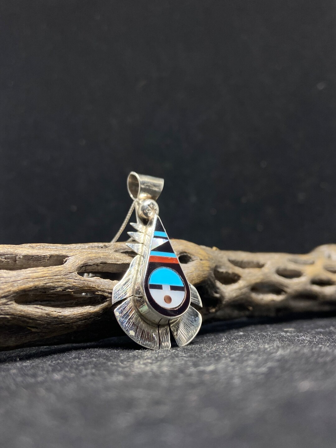 Native American Zuni Inlay Zuni Sun Face Sleeping Beauty Turquoise ...