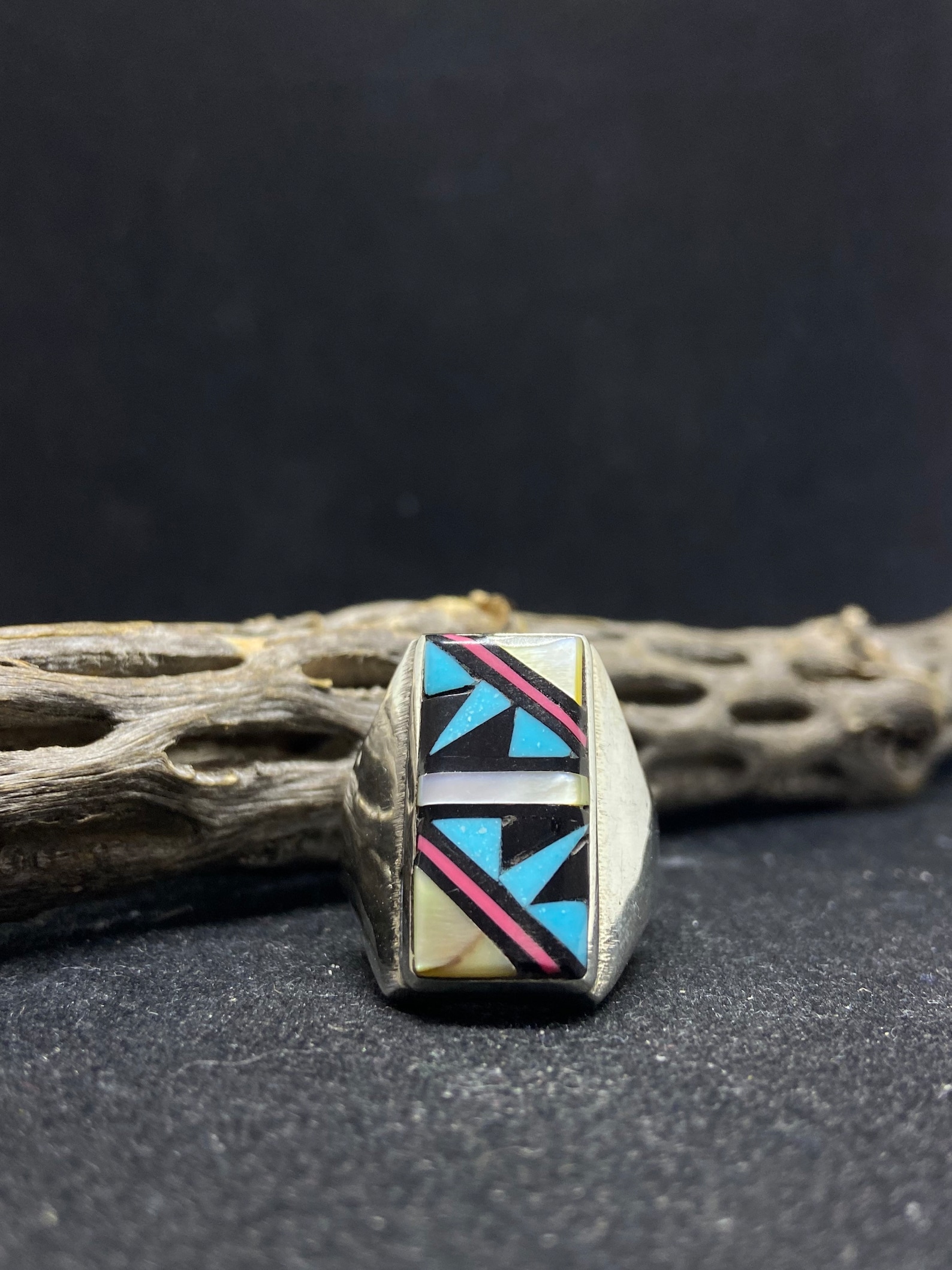 Native American Zuni Inlay Multi Color / Multi Stone Coral & - Etsy