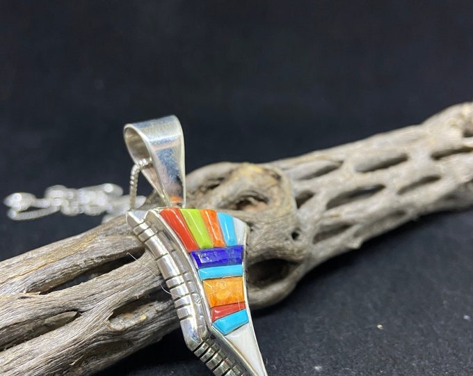 Handmade David Tune Native American Creek Navajo Raised Inlay ...