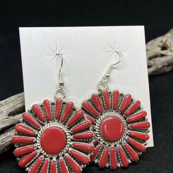 Native American Coral Earrings - Etsy