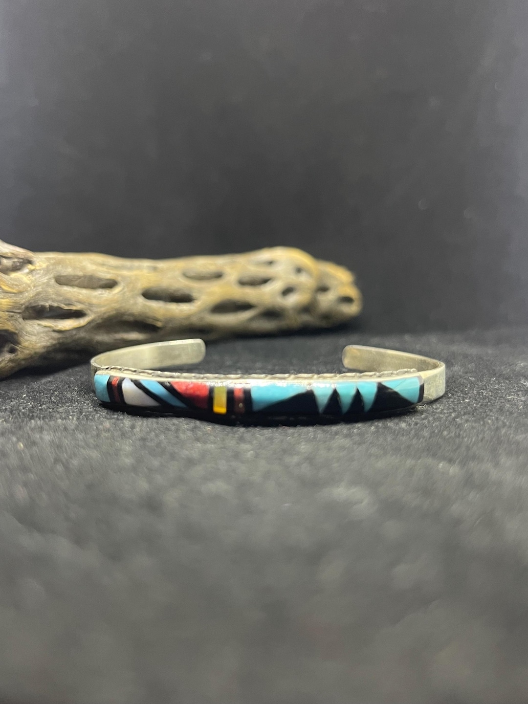 Handmade Native American Zuni Inlay Multi Stone / Multicolor Turquoise ...