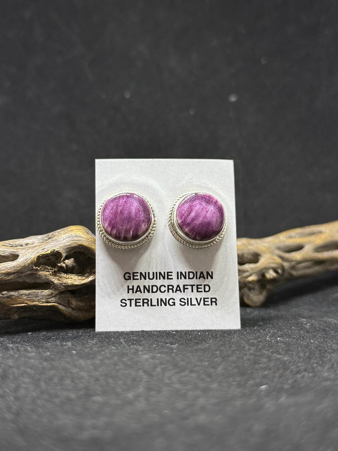 Handmade Native American Navajo Purple Spiny Oyster Shell Sterling