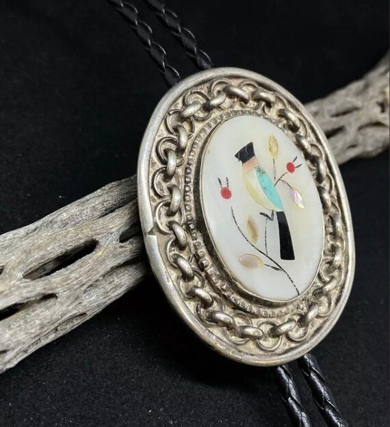 Native American Zuni Inlay Vintage Mother Of Pearl Bi… - Gem