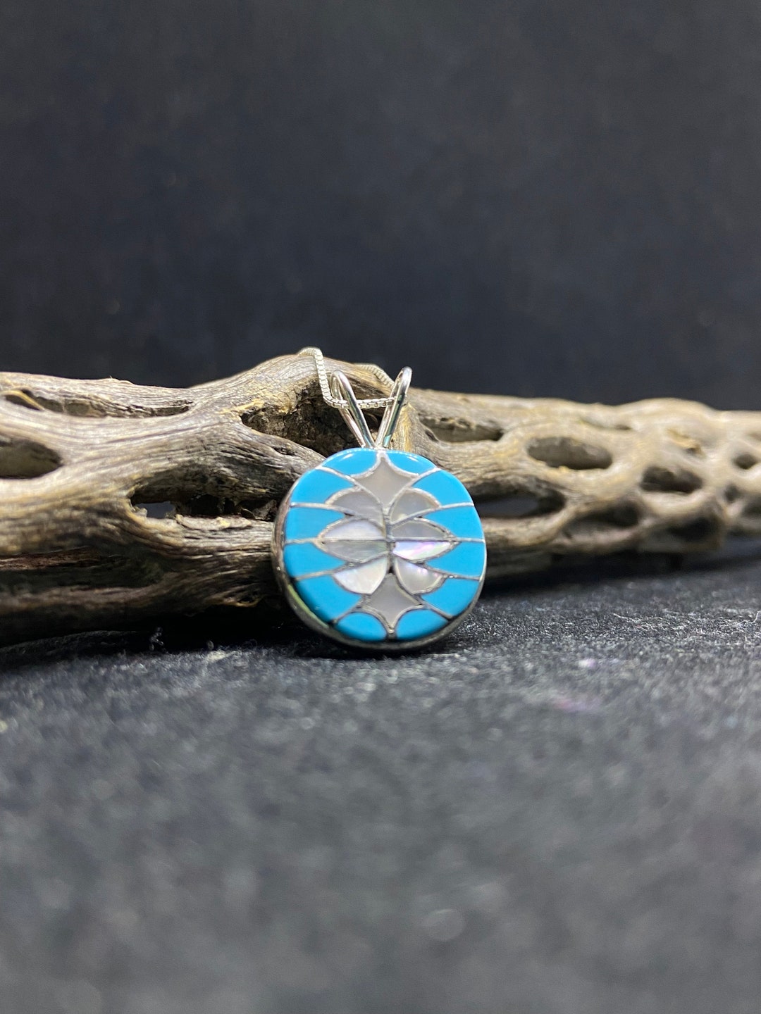 Handmade Native American Zuni Inlay Sleeping Beauty Turquoise - Etsy