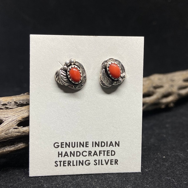 Native American Coral Earrings - Etsy