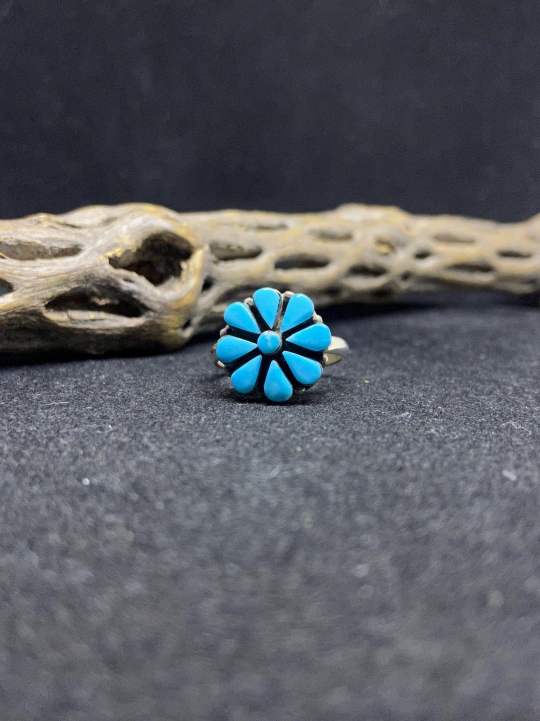 Handmade Native American Zuni Inlay Sleeping Beauty Turquoise Sterling ...