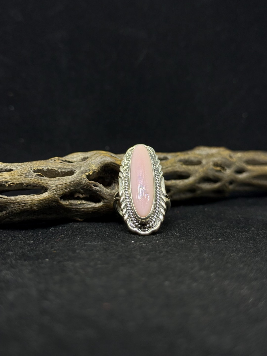 Handmade Native American Navajo Pink Conch Shell Sterling Silver Ring ...
