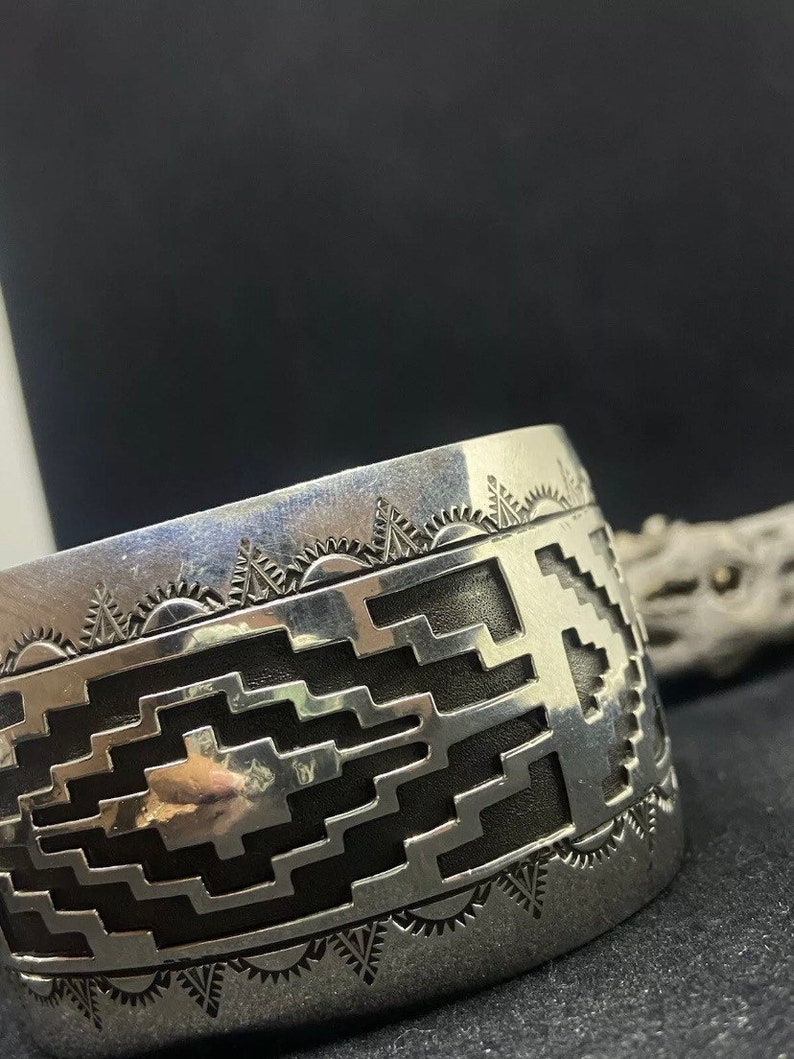 Handmade Native American Navajo Plain Sterling Silver Cuff Bracelet by ...