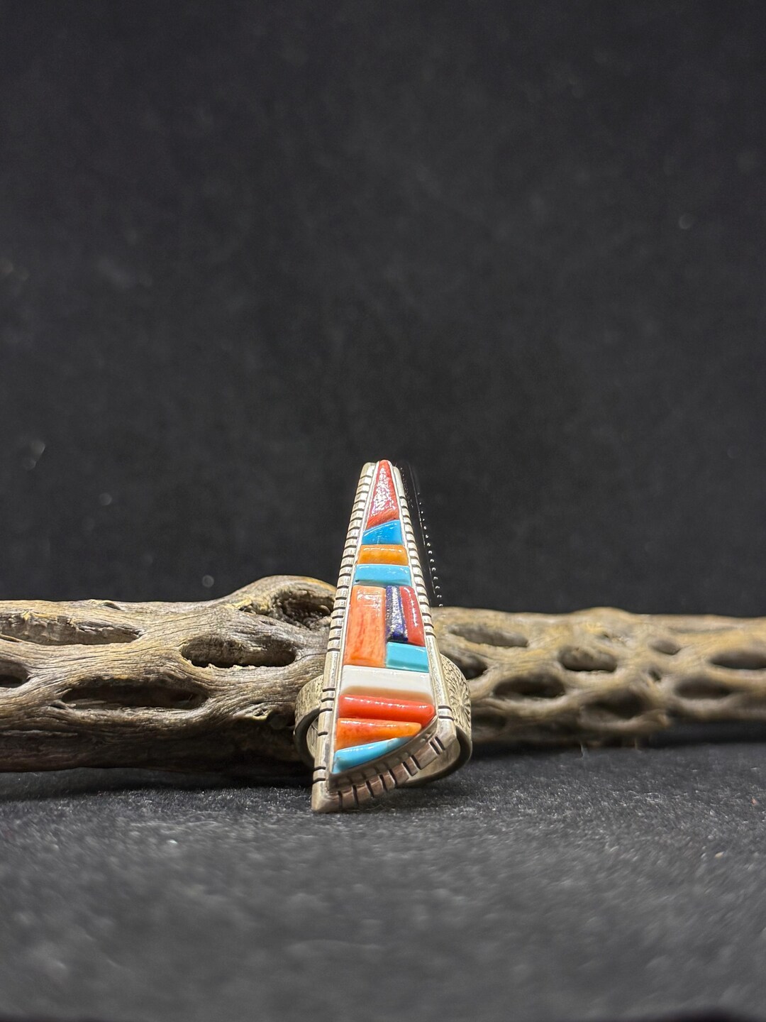 Handmade David Tune Native American Navajo Creek Raised Inlay ...