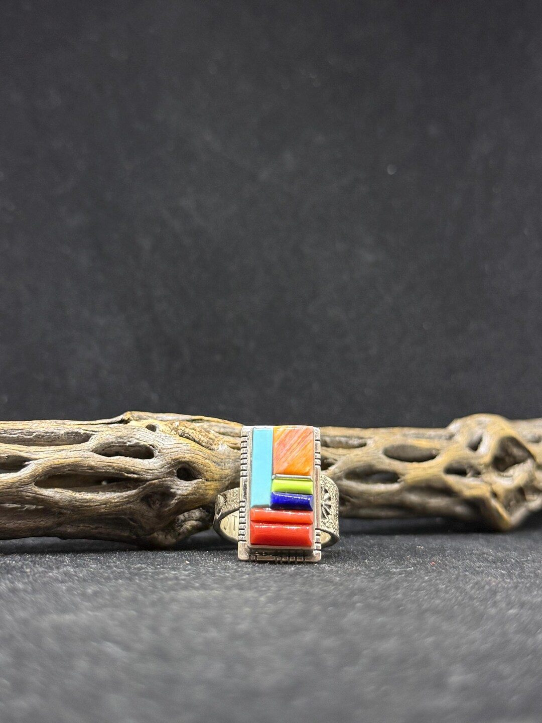 Handmade David Tune Native American Navajo Creek Raised Inlay ...