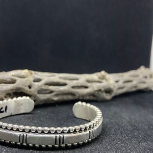 Handmade Native American Navajo Plain Sterling Silver Cuff - Etsy