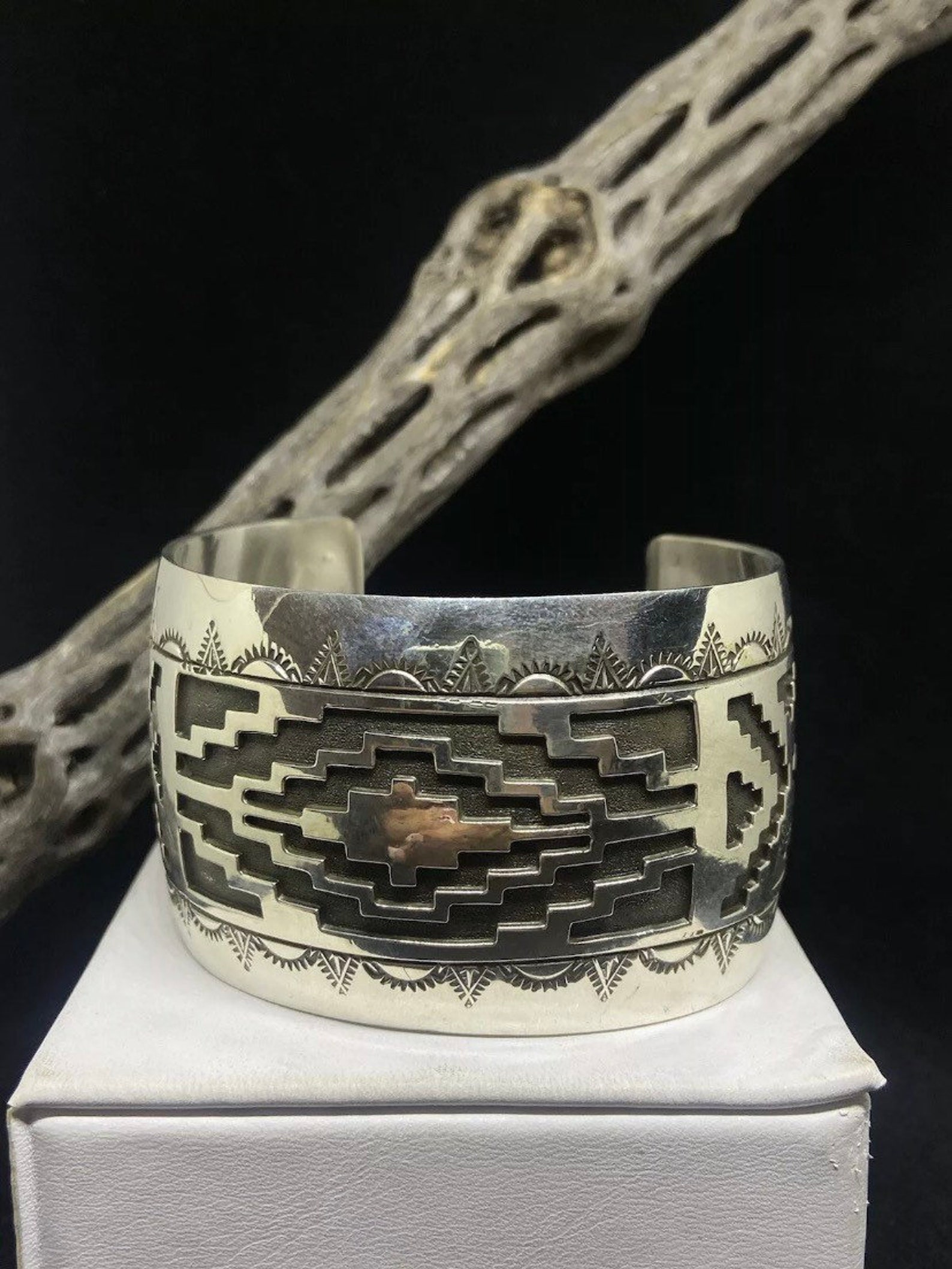Handmade Native American Navajo Plain Sterling Silver Cuff Bracelet by ...