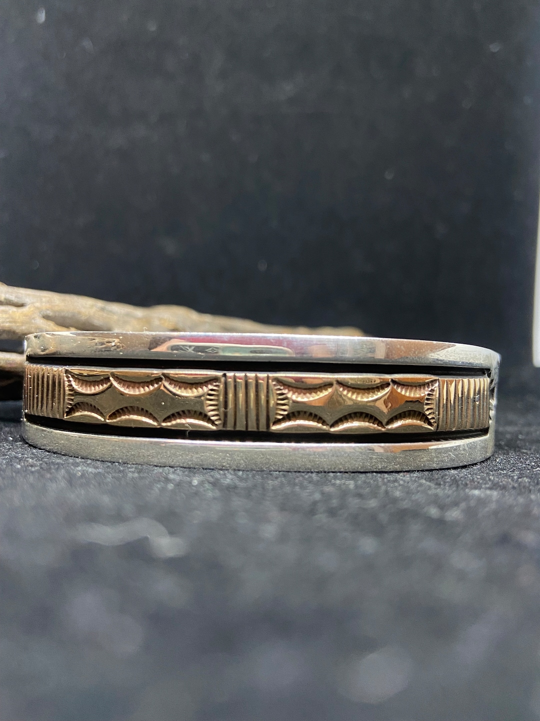 Handmade Native American Navajo 14 Karat Gold & Sterling Silver Cuff ...