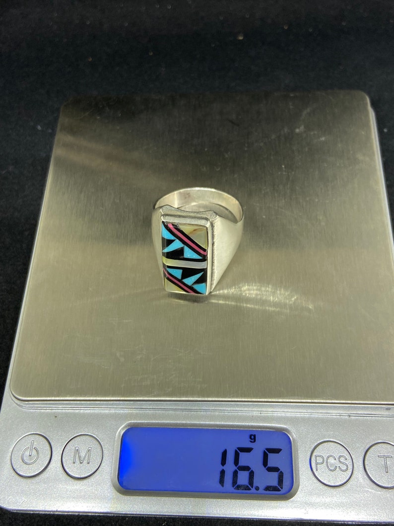 Native American Zuni Inlay Multi Color / Multi Stone Coral & - Etsy