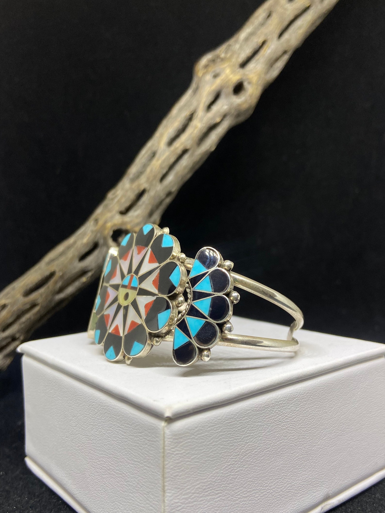 Handmade Native American Zuni Inlay Sleeping Beauty Turquoise - Etsy