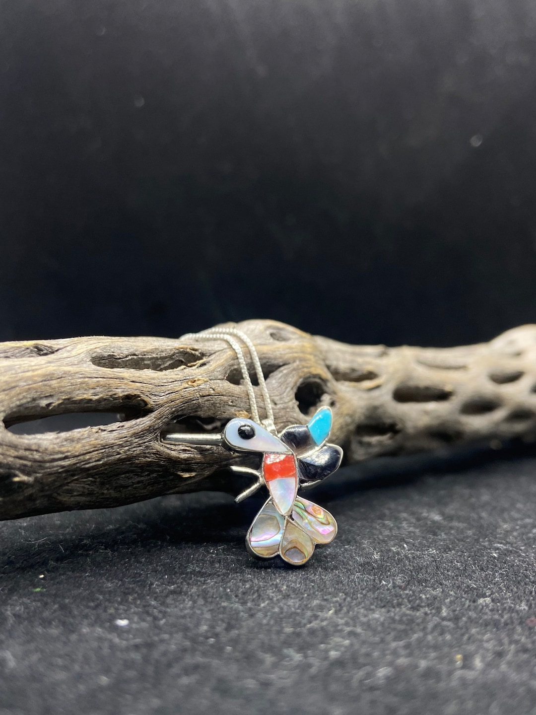 Handmade Native American Zuni Inlay Hummingbird Jet Turquoise - Etsy