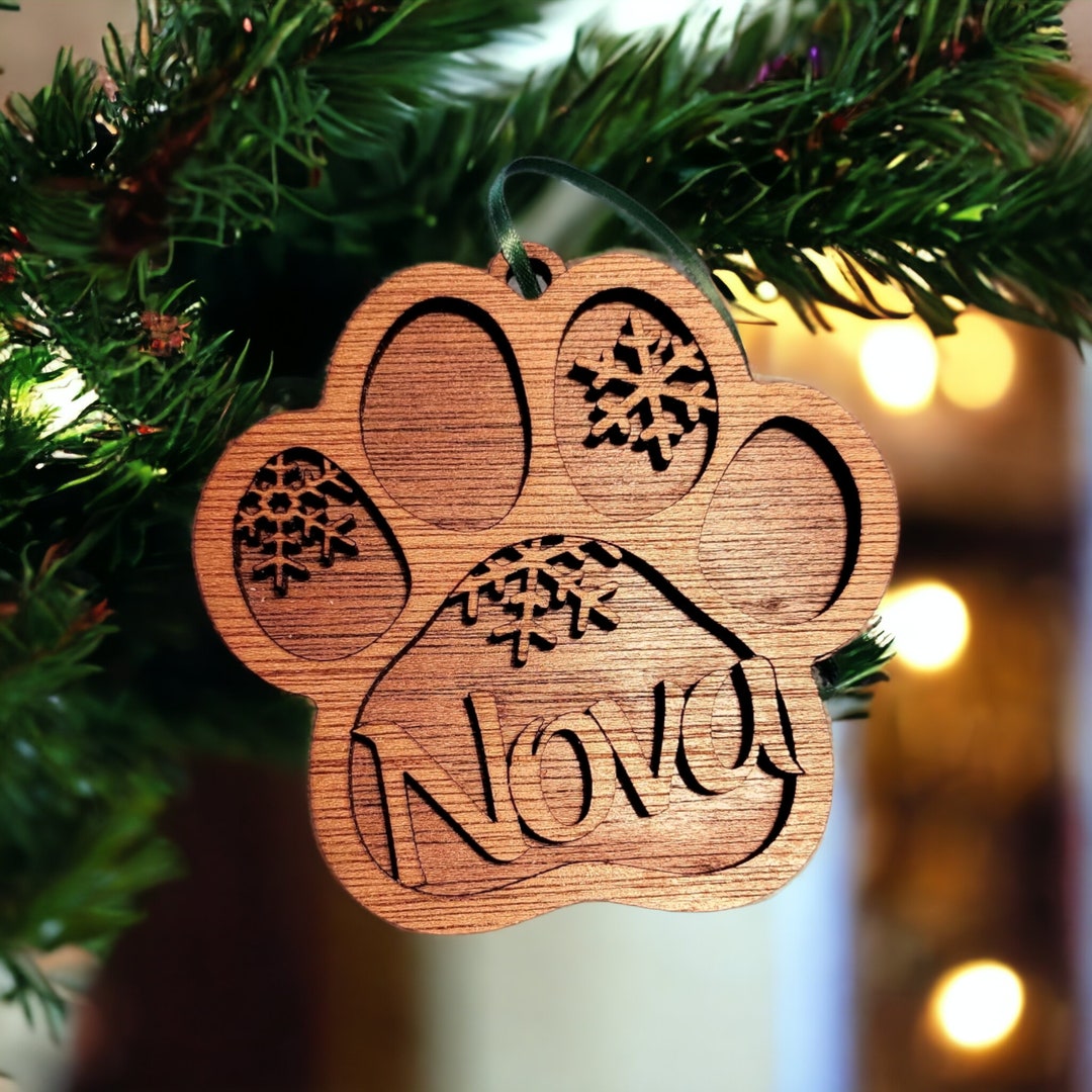 Layered Custom Paw Print Snowflake Christmas Ornament - Etsy